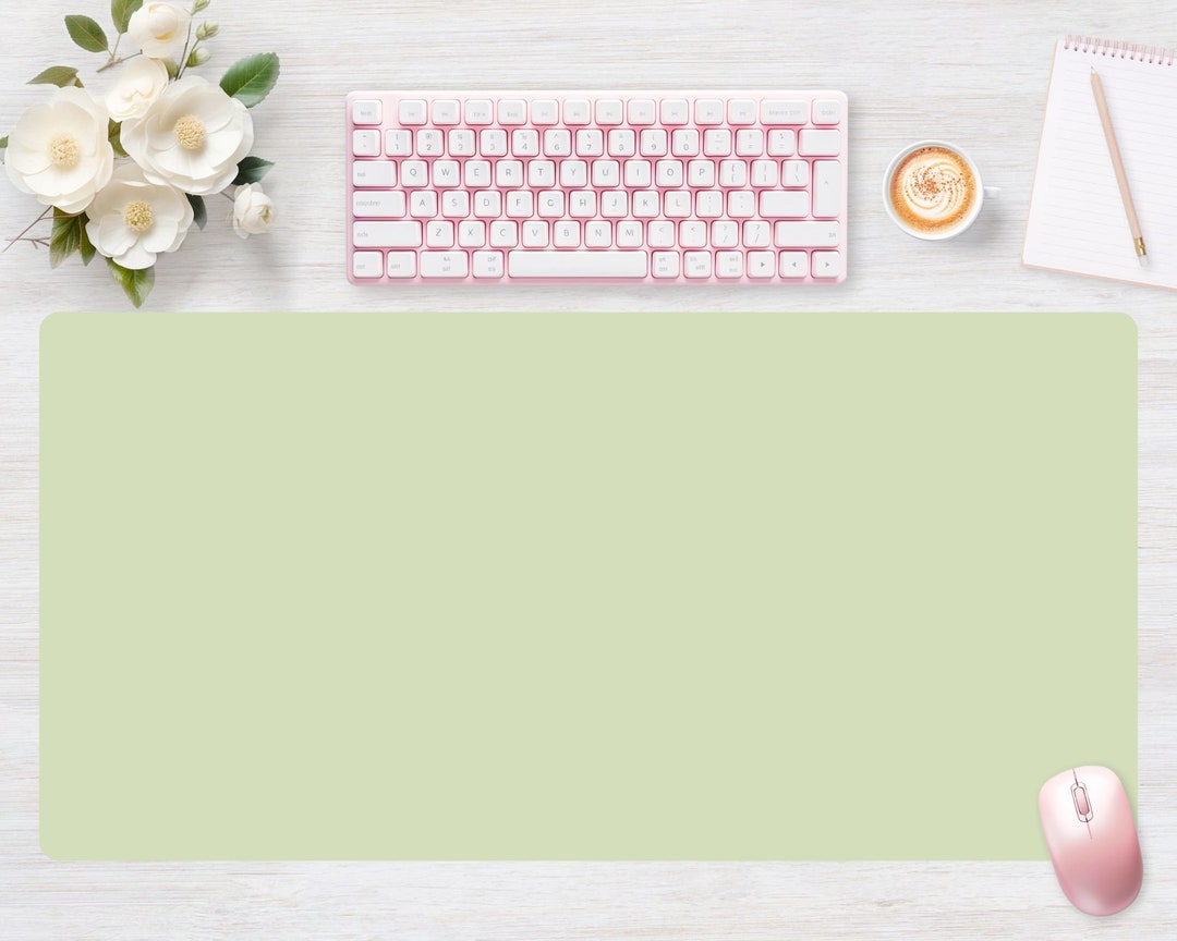 Desk Pad Green Pale Light, Mouse Pad, Mouse Mat, Extra Large, Laptop ...