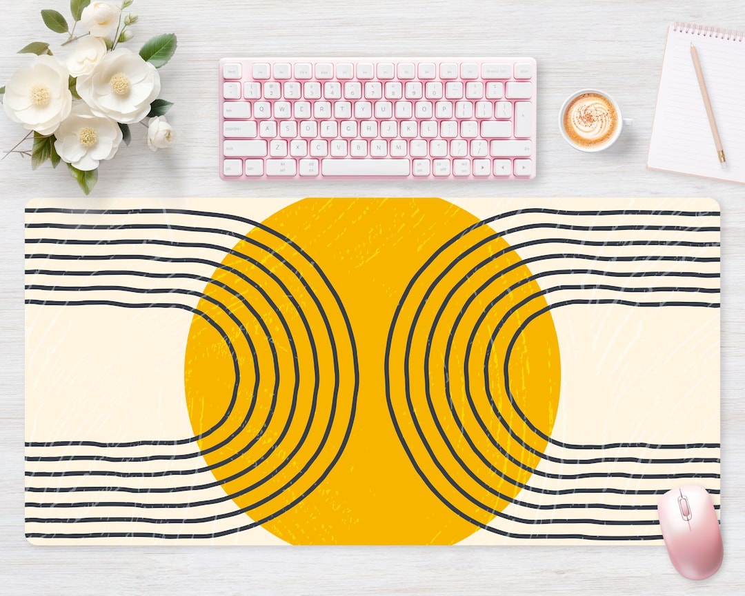 Desk Pad Nineties Yellow, Mouse Pad, Mouse Mat, Extra Large, Laptop Mat ...