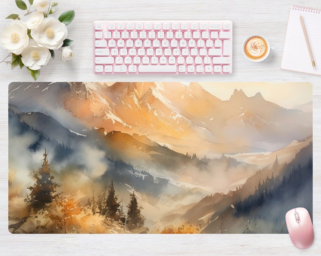 Desk Pad Mountain Pine Forest Sunset, Mouse Pad, Mouse Mat, Extra Large ...