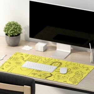 Desk Pad Animal Yellow, Mouse Pad, Mouse Mat, Extra Large, Laptop Mat ...