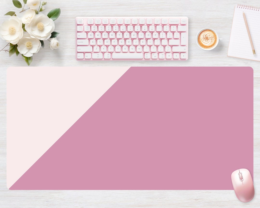 Desk Pad Pink Pastel Girly Bicolor, Mouse Pad, Mouse Mat, Extra Large ...