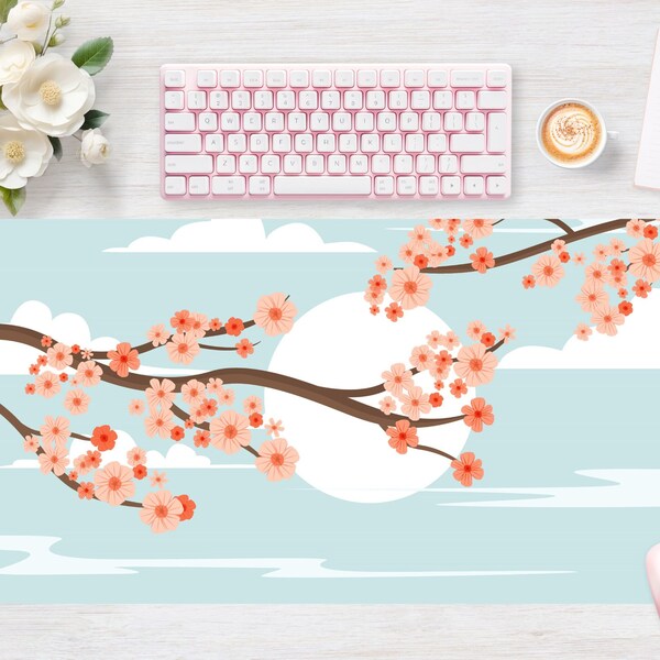 Cherry Blossom Keyboard Mouse Pad - Etsy