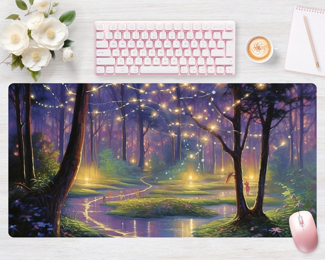 Desk Pad Forest Fantasy Fairy Lake, Mouse Pad, Mouse Mat, Extra Large ...