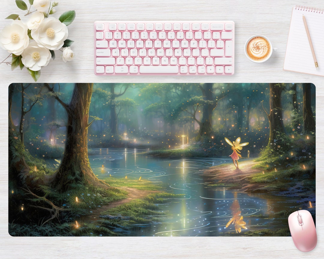 Desk Pad Forest Fantasy Fairy, Mouse Pad, Mouse Mat, Extra Large ...