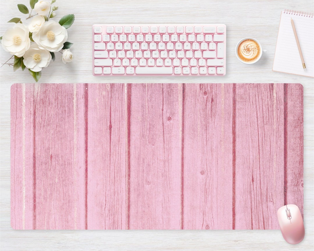 Desk Pad Pink Wood Rustic, Mouse Pad, Mouse Mat, Extra Large, Laptop ...