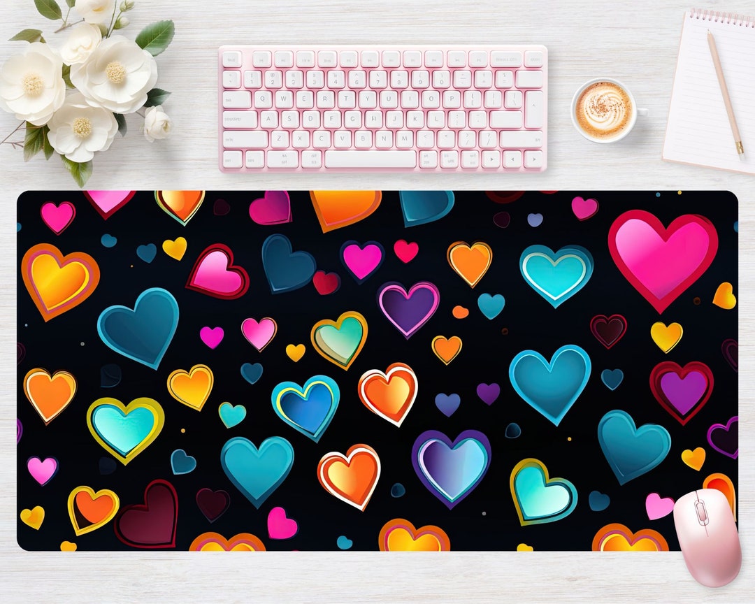 Desk Pad Heart Cute Love Romantic, Mouse Pad, Mouse Mat, Extra Large ...