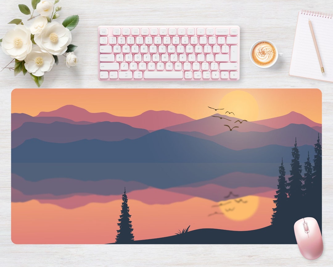 Desk Pad Mountain Sunset, Mouse Pad, Mouse Mat, Extra Large, Laptop Mat ...