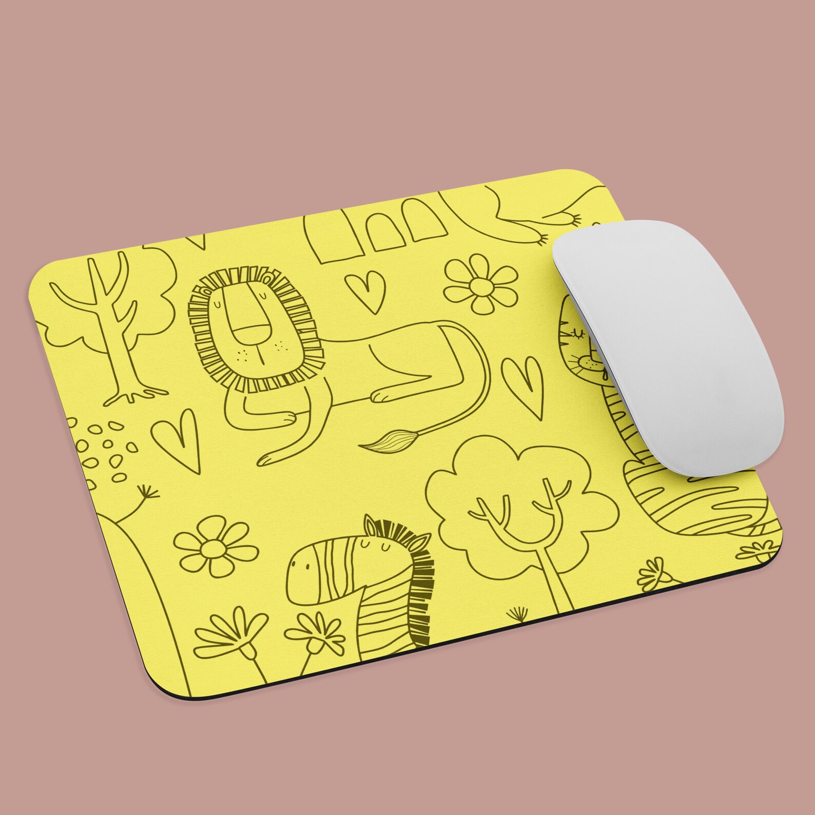 Desk Pad Animal Yellow, Mouse Pad, Mouse Mat, Extra Large, Laptop Mat ...
