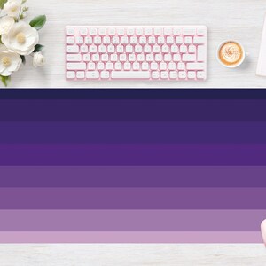 Desk Pad Purple Line Strip, Mouse Pad, Mouse Mat, Extra Large, Laptop ...