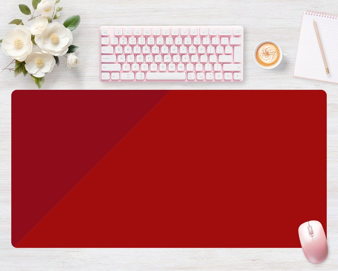 Desk Pad Red Dark Bicolor, Mouse Pad, Mouse Mat, Extra Large, Laptop ...