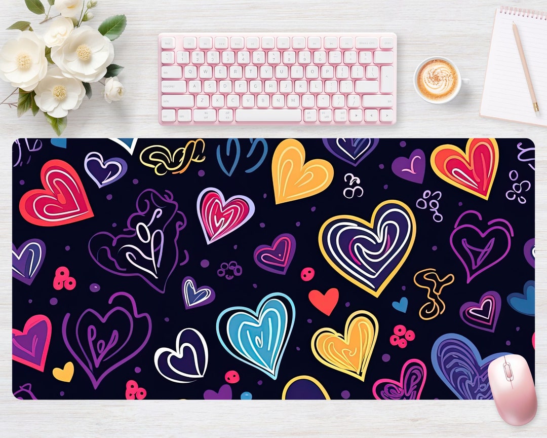 Desk Pad Heart Cute Love Romantic, Mouse Pad, Mouse Mat, Extra Large ...
