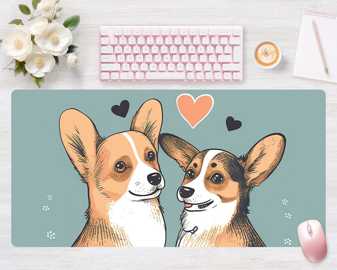 Desk Pad Dog Puppy Corgi Doggy Mouse Pad Mouse Mat Extra - Etsy