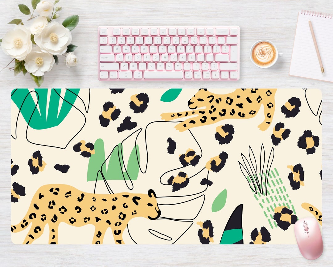 Leopard Print Desk Pad, Extra Large Laptop Mat, Trendy Workspace - Etsy