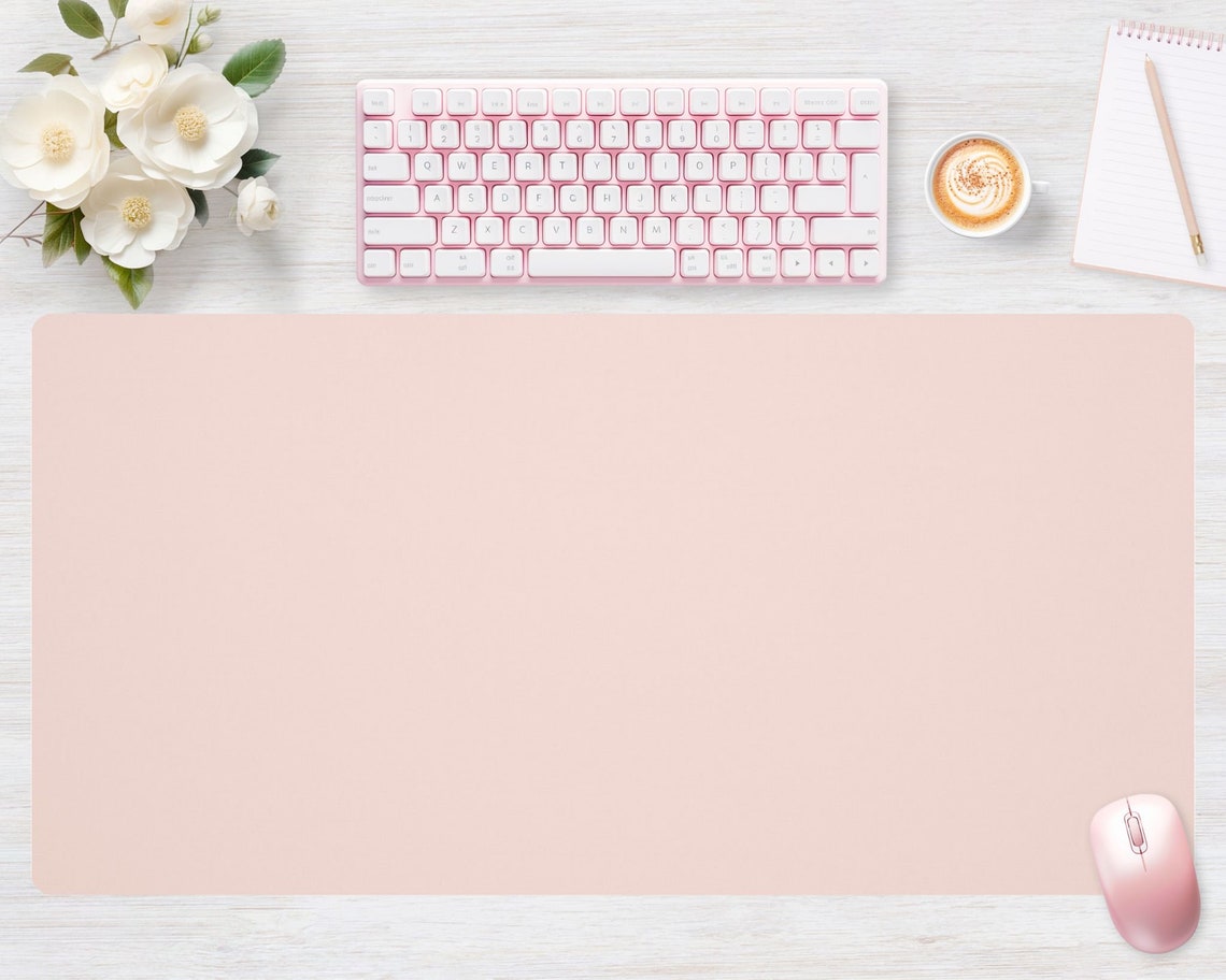 Pink Blush Desk Pad, Extra Large Mouse Mat, Trendy Workspace - Etsy