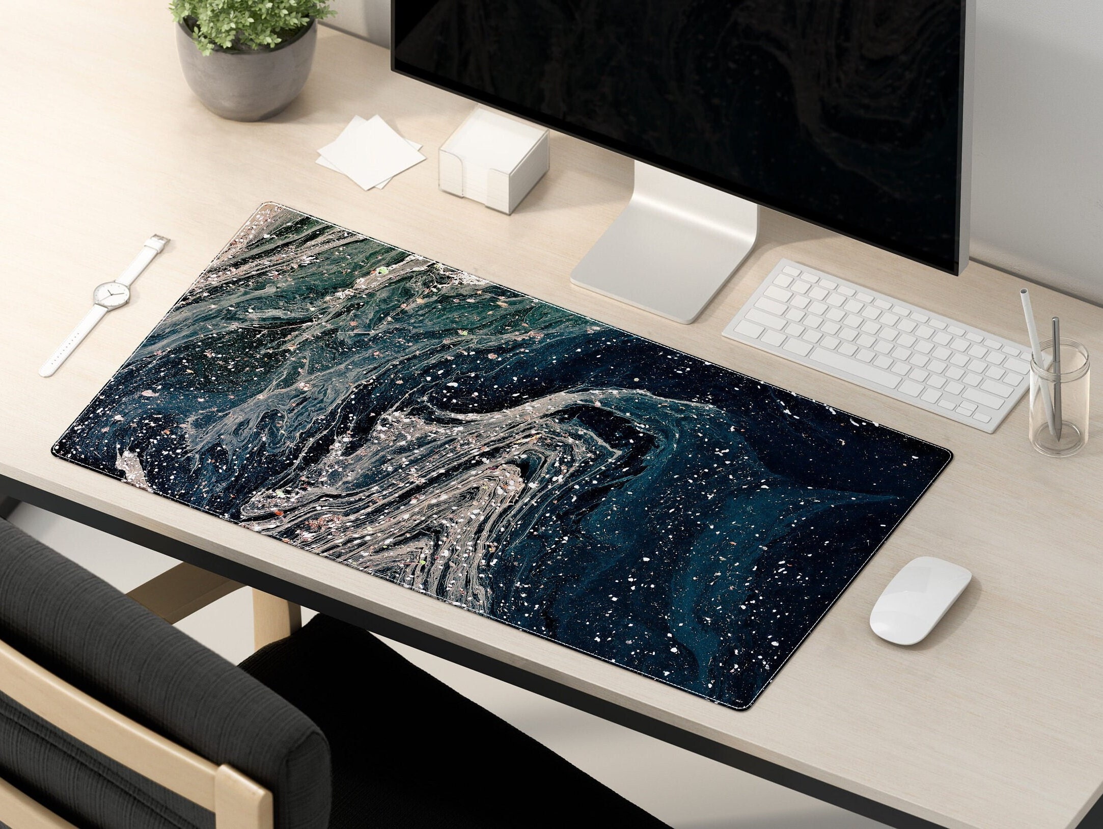 Desk Pad Marble Stone, Mouse Pad, Mouse Mat, Extra Large, Laptop Mat ...