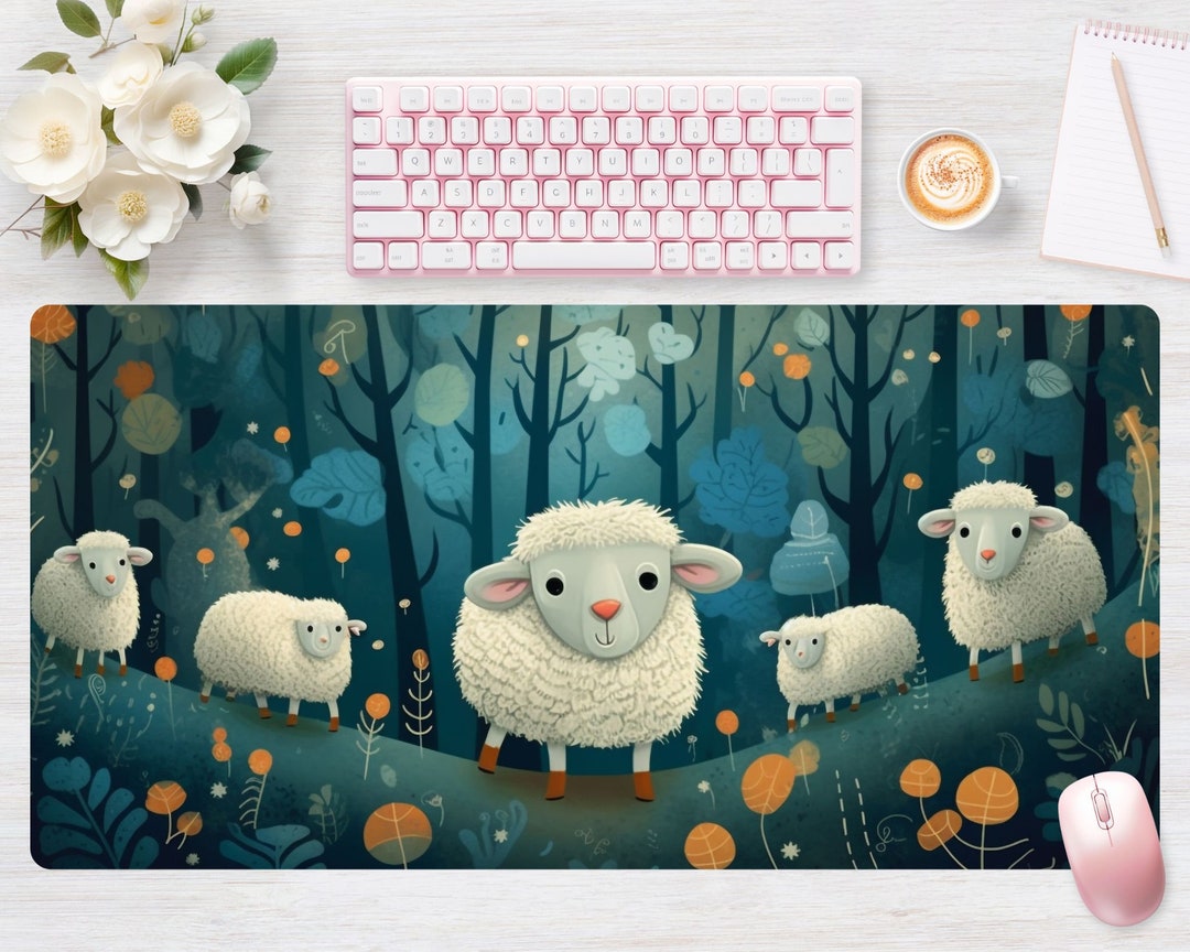 Desk Pad Sheep Cute Forest Cartoon, Mouse Pad, Mouse Mat, Extra Large ...