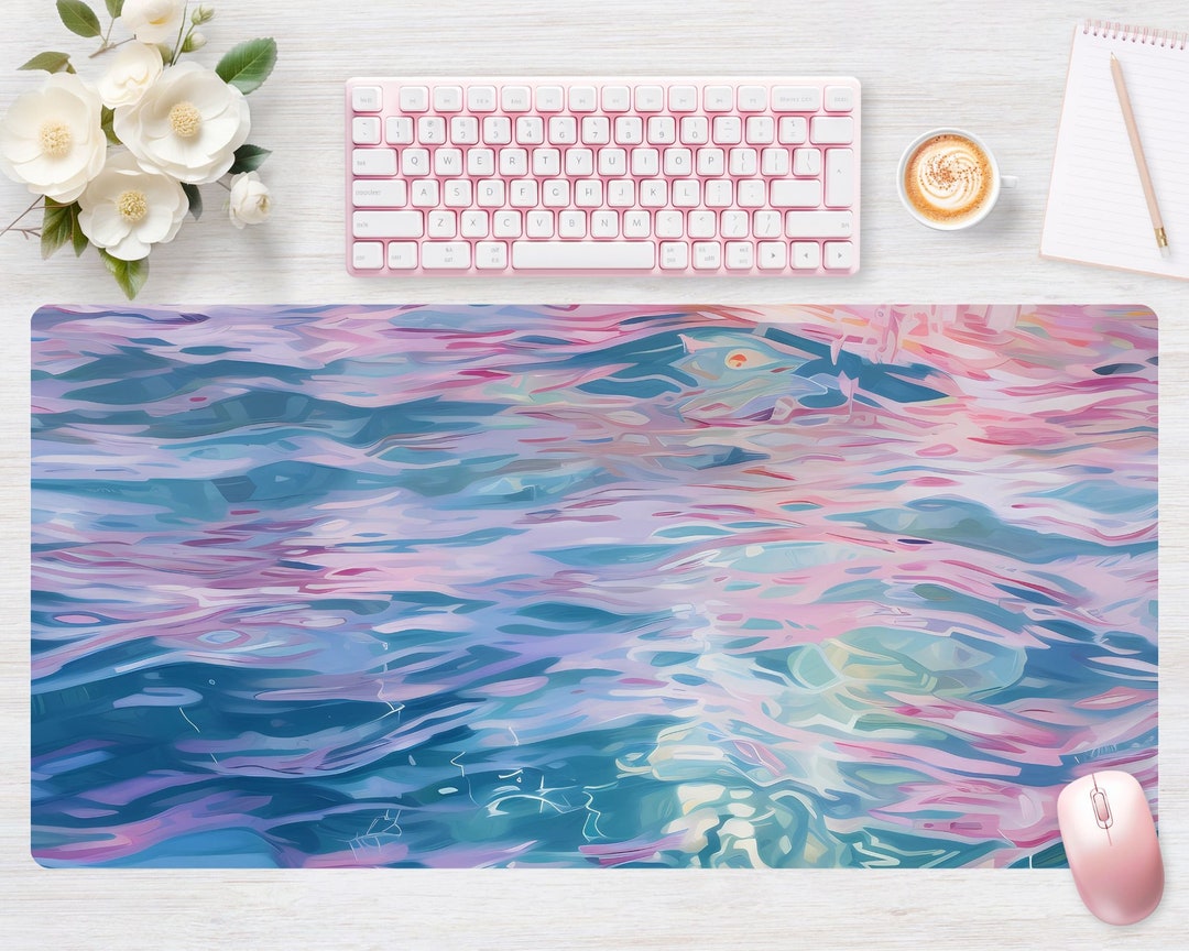 Desk Pad Seashore Watercolor Wave Water, Mouse Pad, Mouse Mat, Extra ...