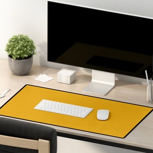 Desk Pad Yellow Solid, Mouse Pad, Mouse Mat, Extra Large, Laptop Mat ...