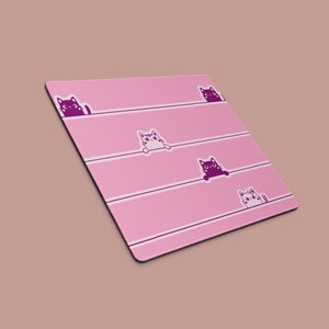 Desk Pad Cat Pink Row Mouse Pad, Mouse Mat, Extra Large, Laptop Mat ...