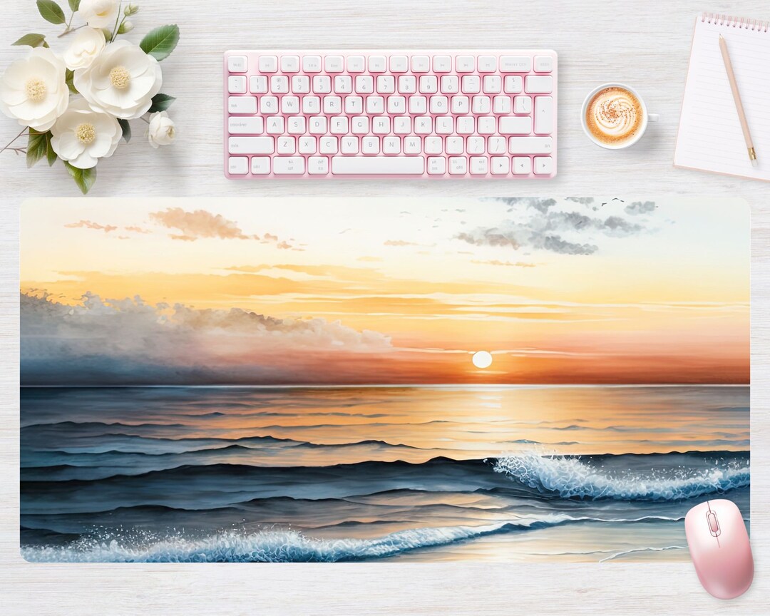 Desk Pad Seashore Sea Ocean Sunset, Mouse Pad, Mouse Mat, Extra Large ...