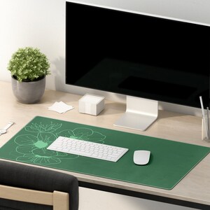 Desk Pad Flower Green, Mouse Pad, Mouse Mat, Extra Large, Laptop Mat ...