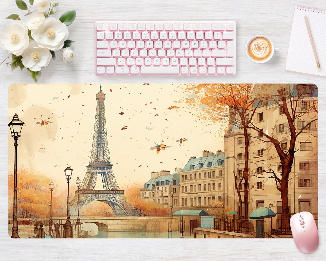 Paris Sunset Eiffel Desk Pad, Extra Large Mousepad, Trendy Workspace - Etsy