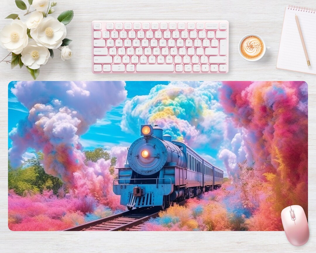 Desk Pad Train Watercolor Railway, Mouse Pad, Mouse Mat, Extra Large ...