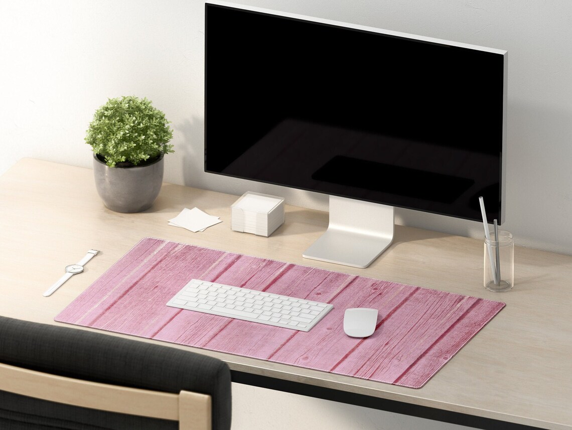 Desk Pad Pink Wood Rustic, Mouse Pad, Mouse Mat, Extra Large, Laptop ...
