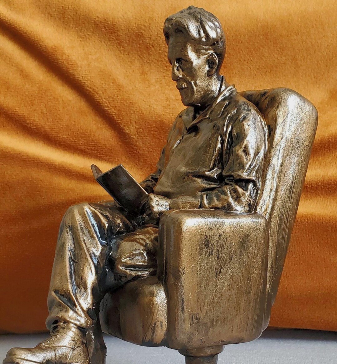 George Orwell Reading BRONZE Color Sculpture - Unique Desk Decor ...