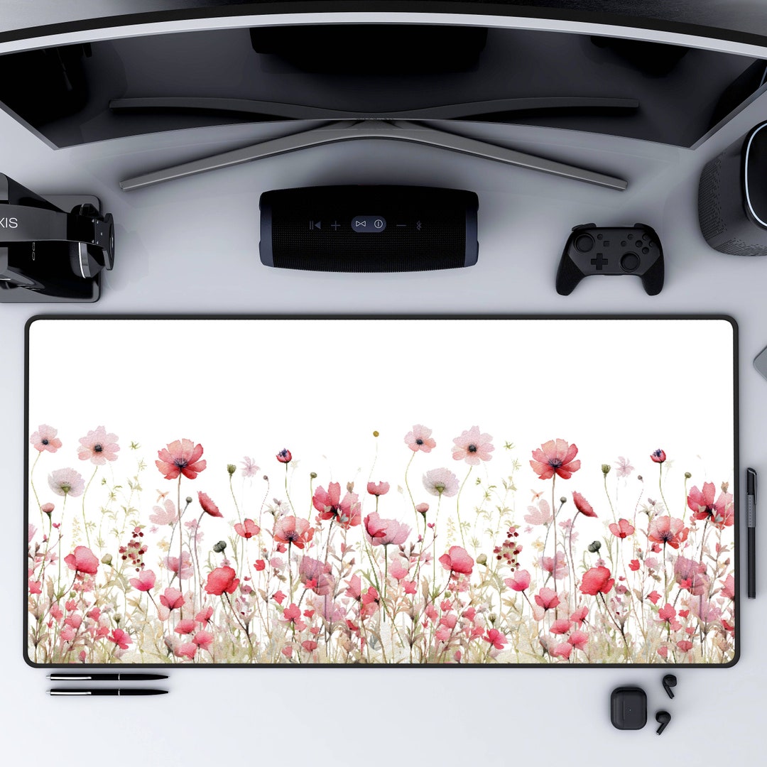 Cottagecore Floral Wildflower Desk Mat Extended Keyboard Mousepad Boho ...