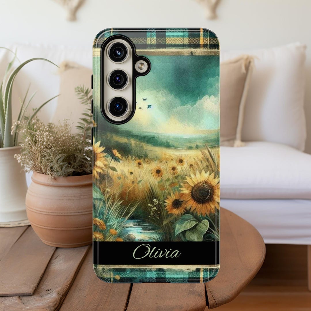 Custom Kansas Sunflowers iPhone Tough Case 16 15 14 13 12 11 Samsung ...