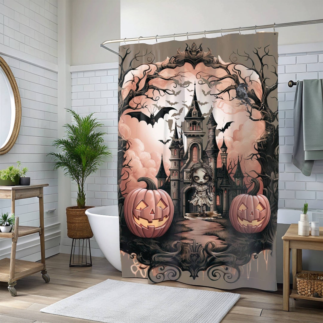 Spooky Halloween Ghost Luxury Bath Decor Shower Curtain,maximalist ...