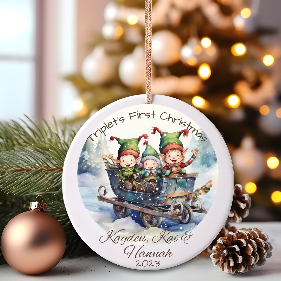 Triplet's First Christmas Baby's First Christmas Ornament First ...