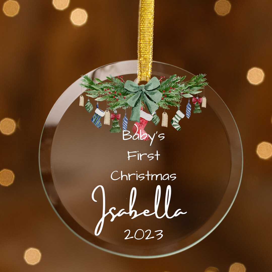 Baby's First Christmas Ornament New Baby Gift Glass Baby Ornament Gift ...