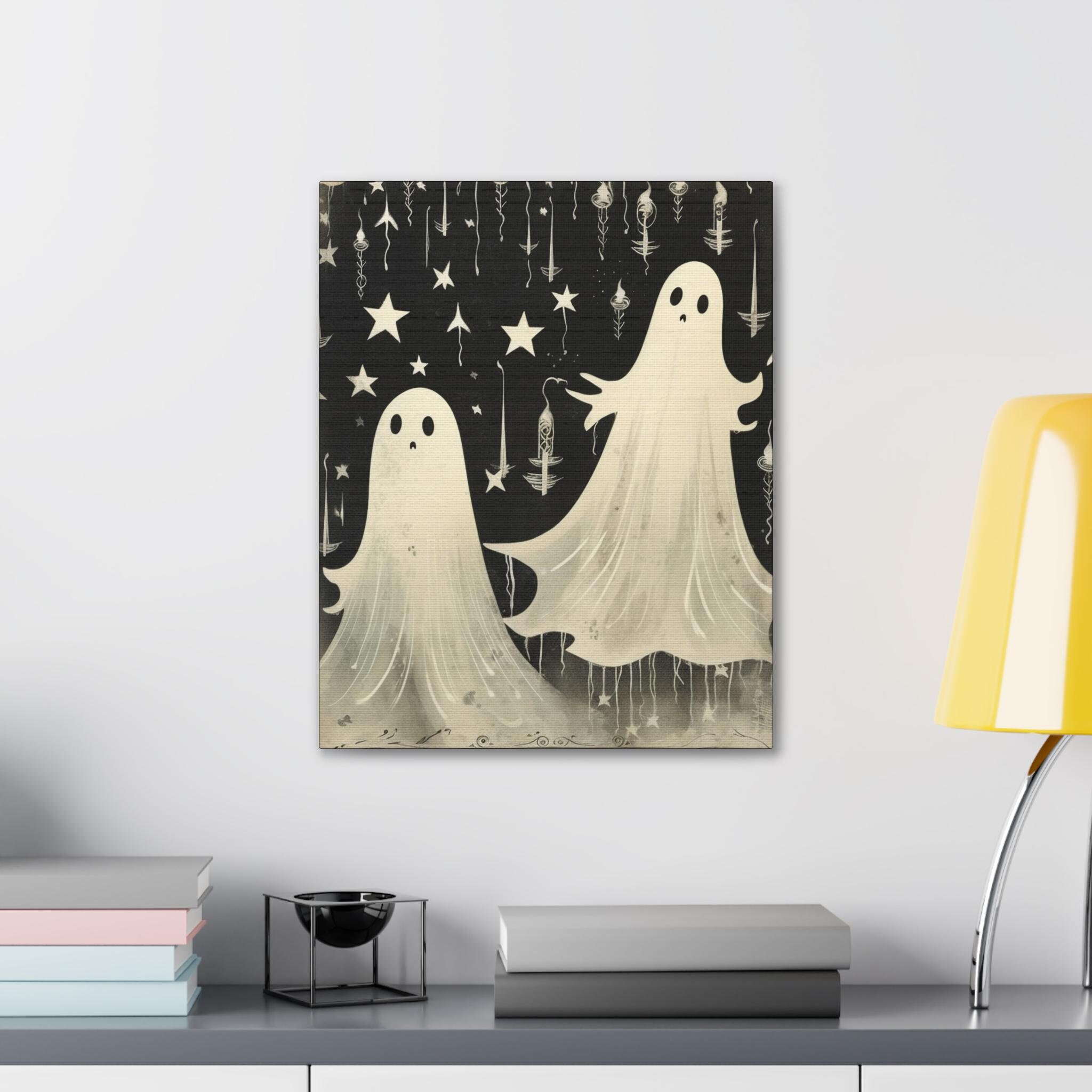 Cottagecore Spooky Ghost Halloween Print, Halloween Wall Art, Ghost Art ...