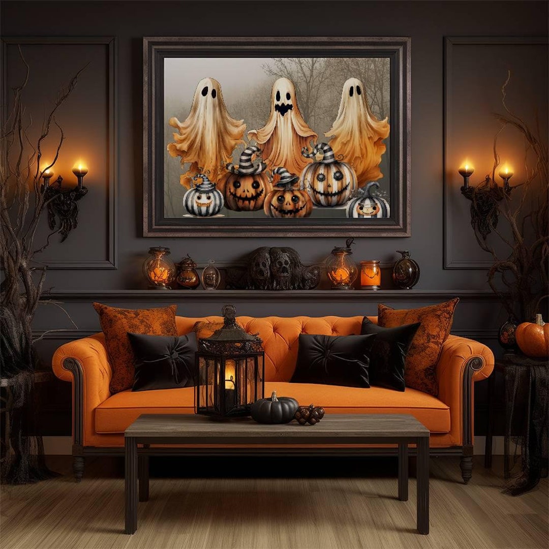 Cottagecore Halloween Witch Landscape Spooky Witch Print,halloween Wall ...