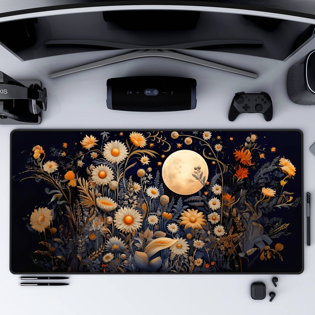 Dark Cottagecore Floral Desk Mat Extended Keyboard Mousepad Boh Floral ...