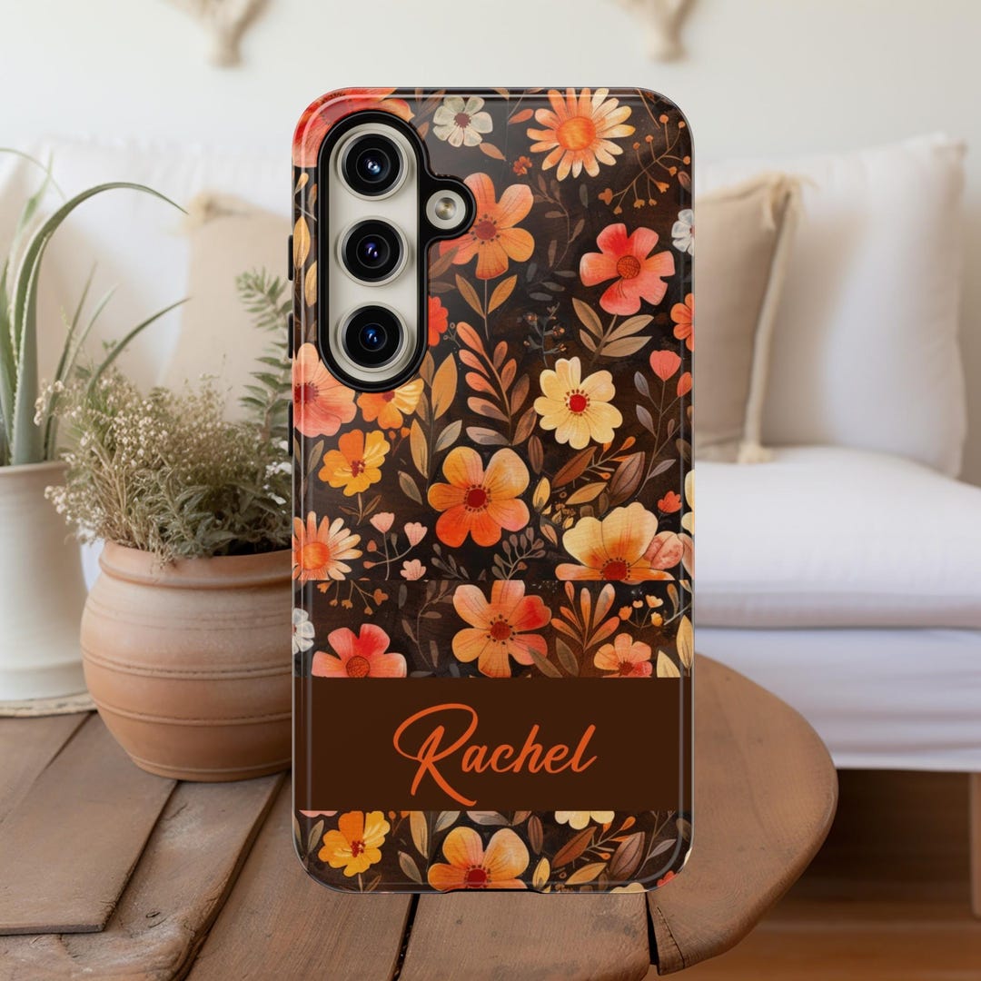 Custom Scandi Folk Art Cottagecore Fall Floral Mag Safe Luxury Phone ...
