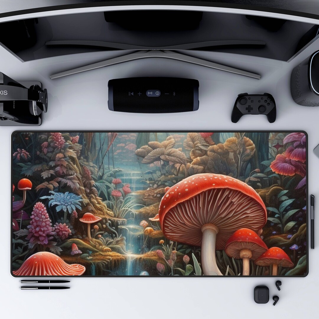 Mushroom Cottagecore Aesthetic Desk Mat Extended Keyboard Mousepad,home ...