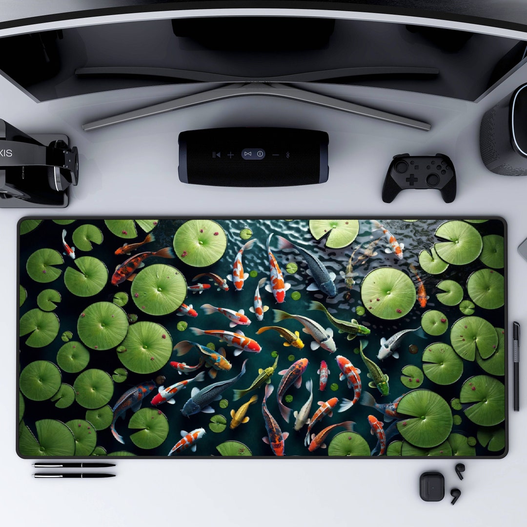 Zen Koi Pond Desk Mat Extended Keyboard Mousepad Boho Aesthetic,home ...