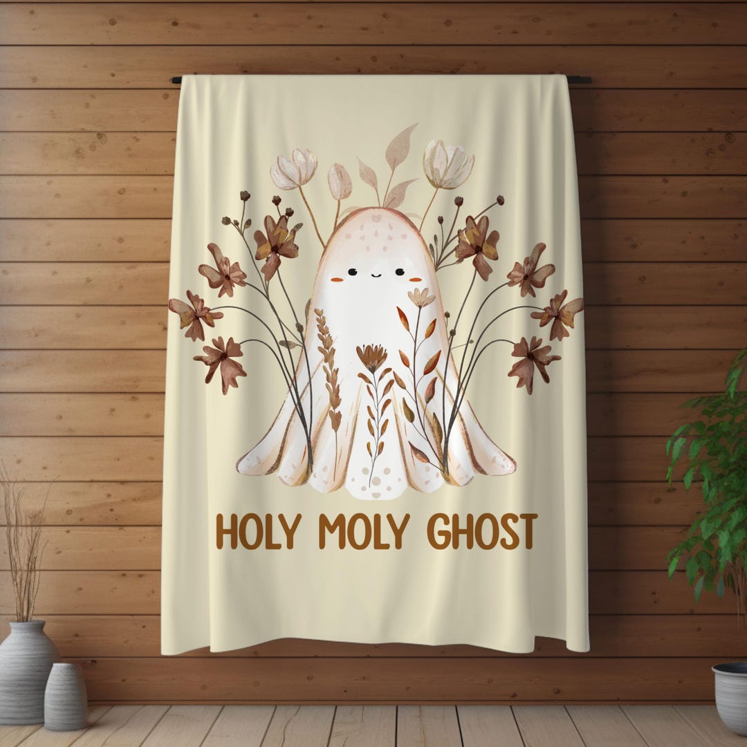 Funny Boho Floral Ghost Halloween Home Decor Luxury Blanket/throw Fall ...