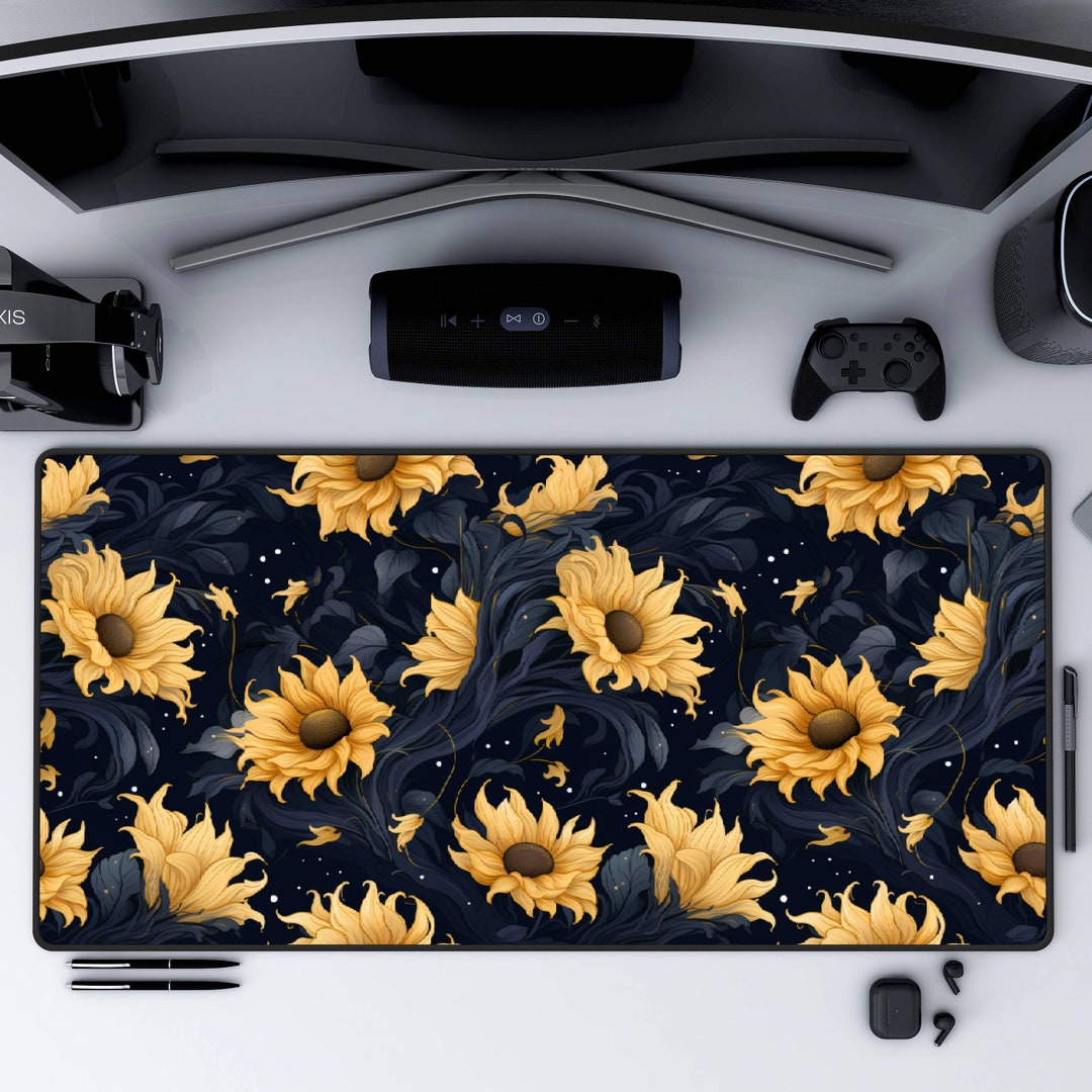 Boho Cottagecore Sunflower Desk Mat Extended Keyboard Mousepad Boho ...