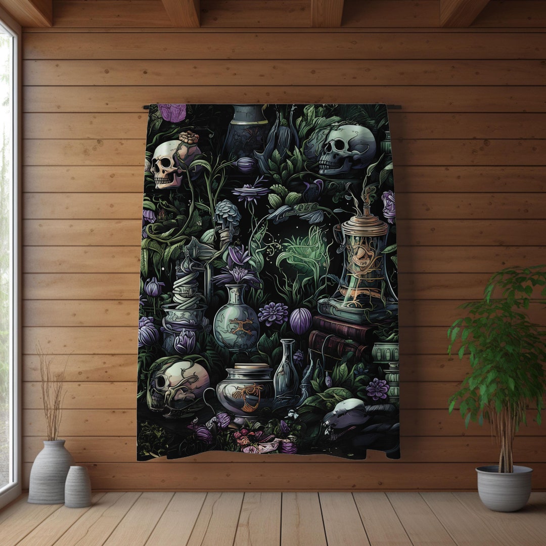 Dark Moody Gothic Goblincore Home Decor Luxe Blanket/throw Farmhouse ...