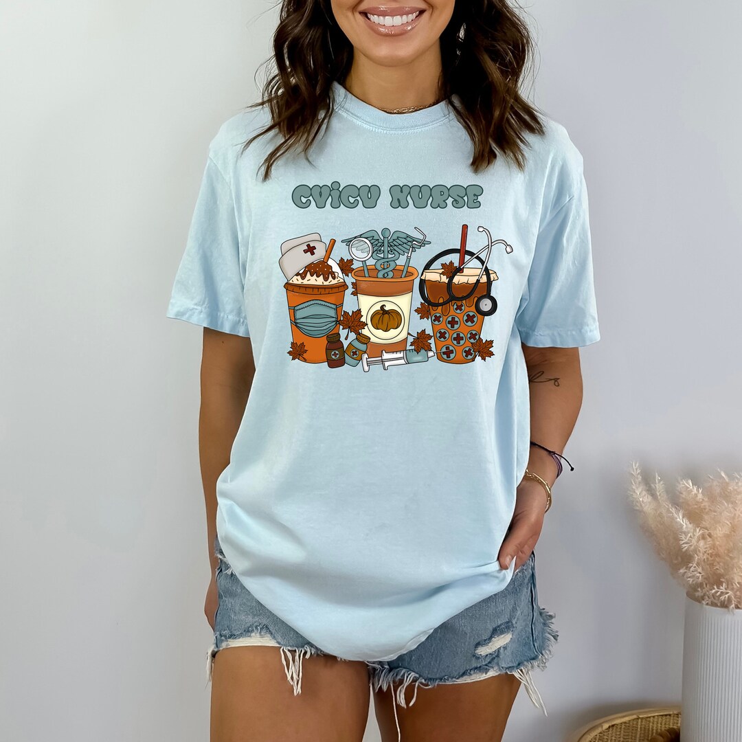 Funny CVICU Halloween Nurse Comfort Colors T-shirt, Halloween Coffee ...