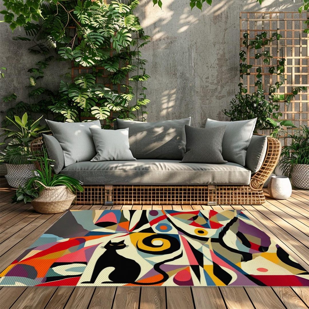 MCM Outdoor Plastic Straw 4x6 Ft. Waterproof Outdoor Rug for Patio ...