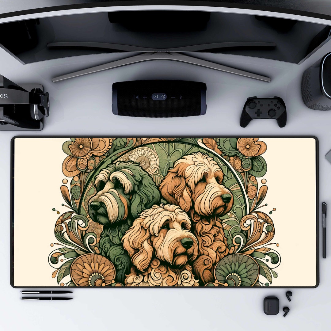 Beautiful Goldendoodle Labradoodle Desk Mat Extended Keyboard Mousepad ...