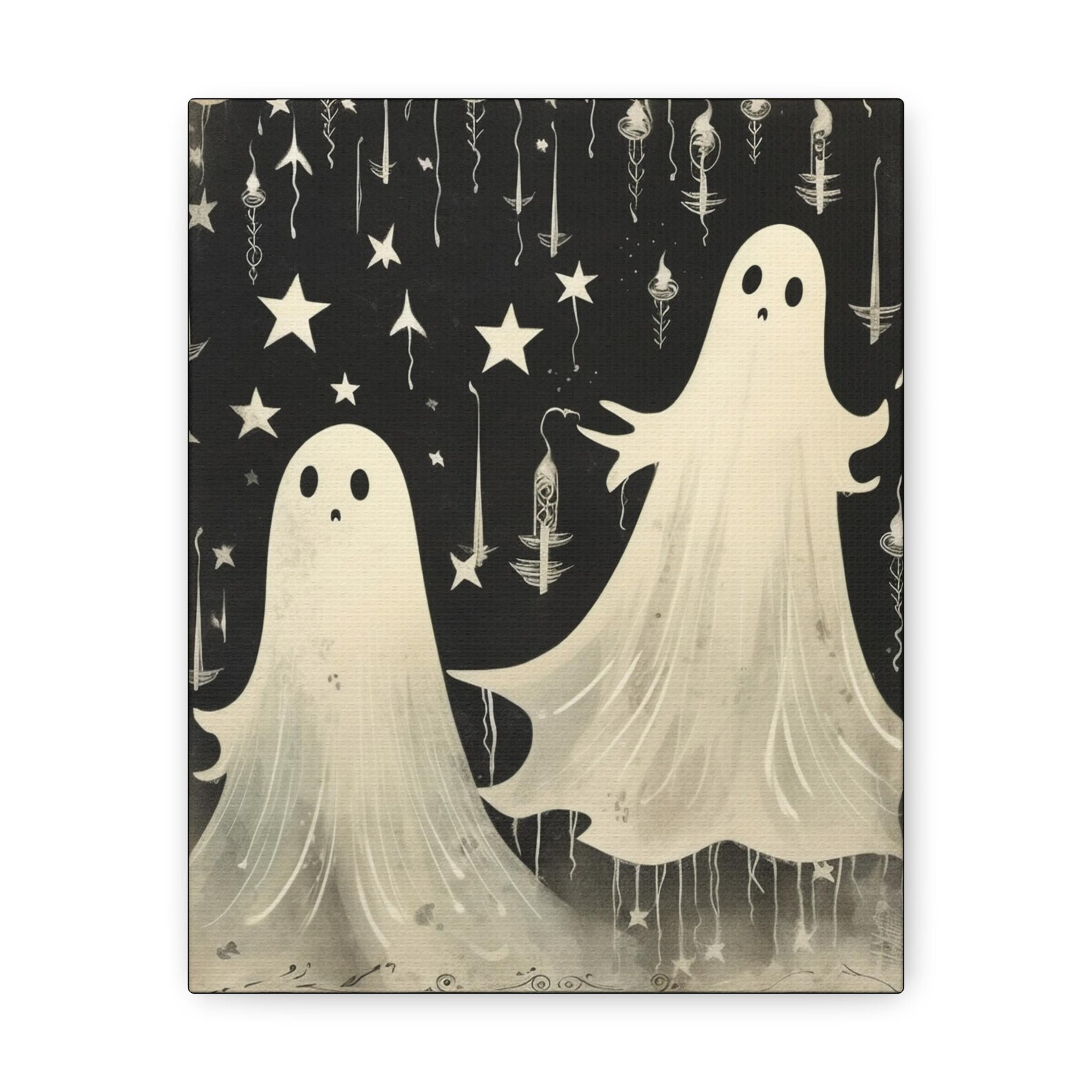 Cottagecore Spooky Ghost Halloween Print, Halloween Wall Art, Ghost Art ...