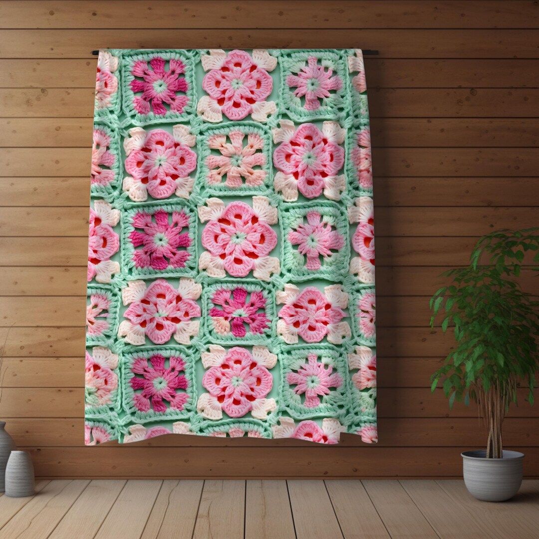 Boho Granny Squares Style Home Decor Luxury Blanket/throw Fall ...