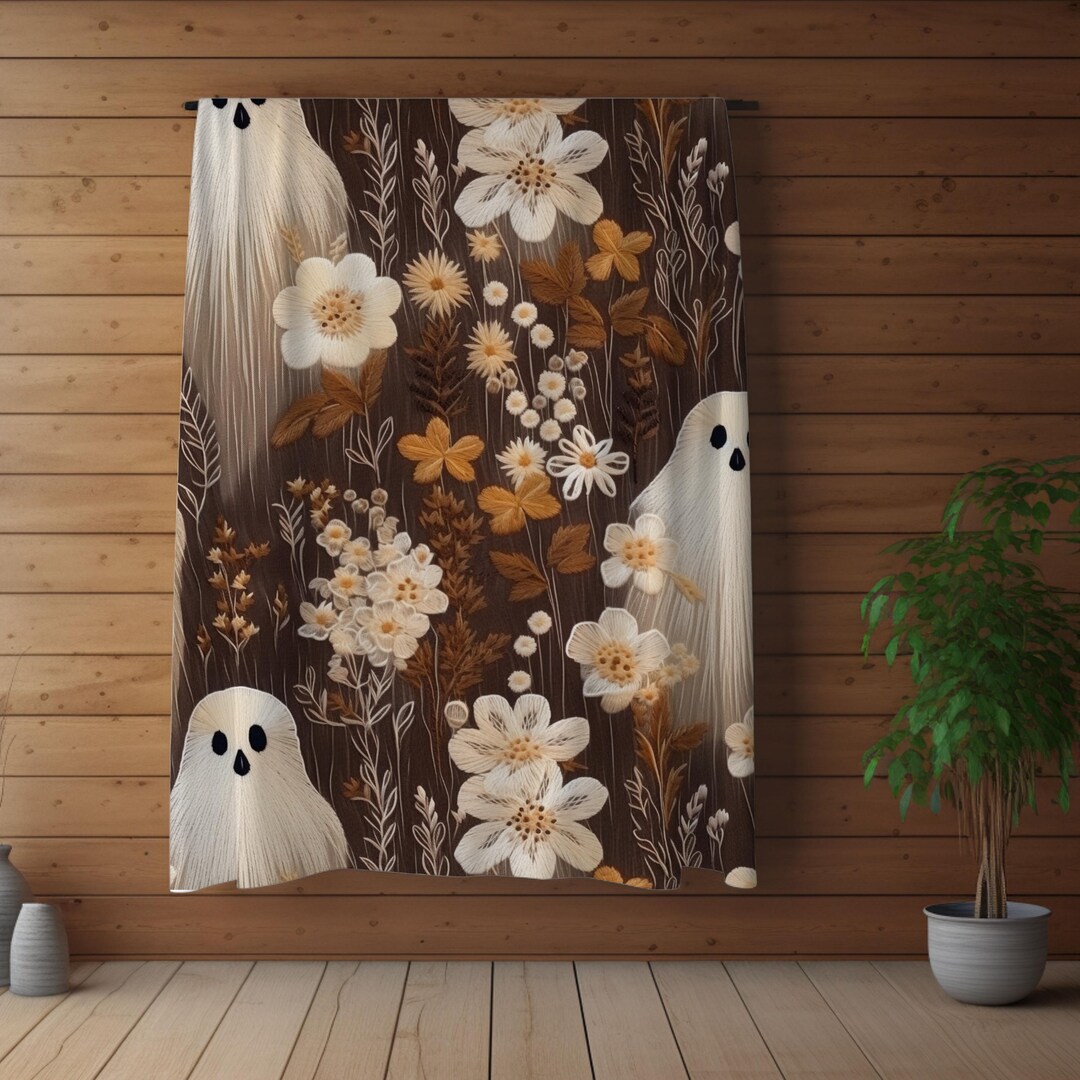 Boho 3D Fall Floral Halloween Ghosts Home Decor Luxury Blanket/throw ...