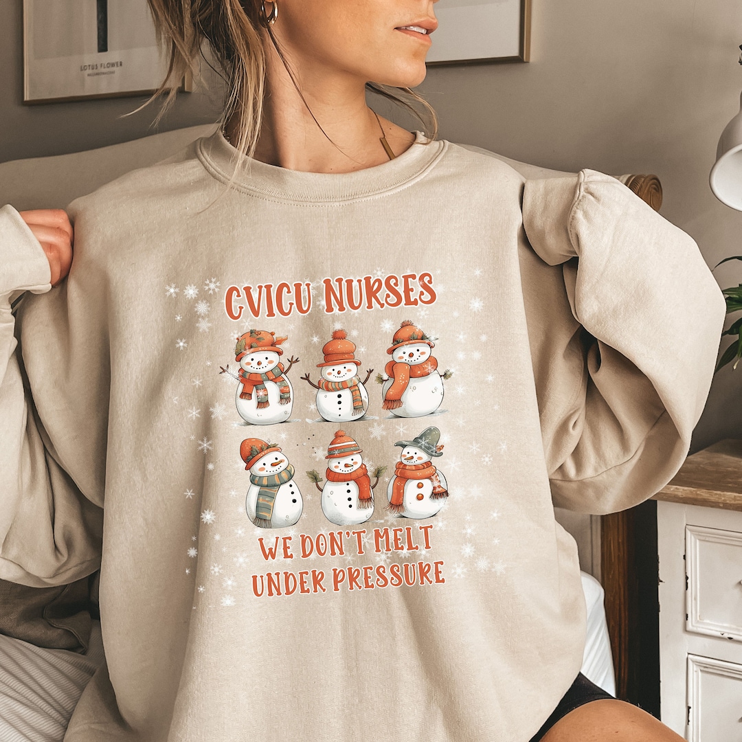 Funny CVICU Nurse Christmas Nurse Crewneck Sweatshirt,cute CVICU Nurse ...